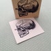 Labeled Skull Wood Mounted Rubber Stamp 5023