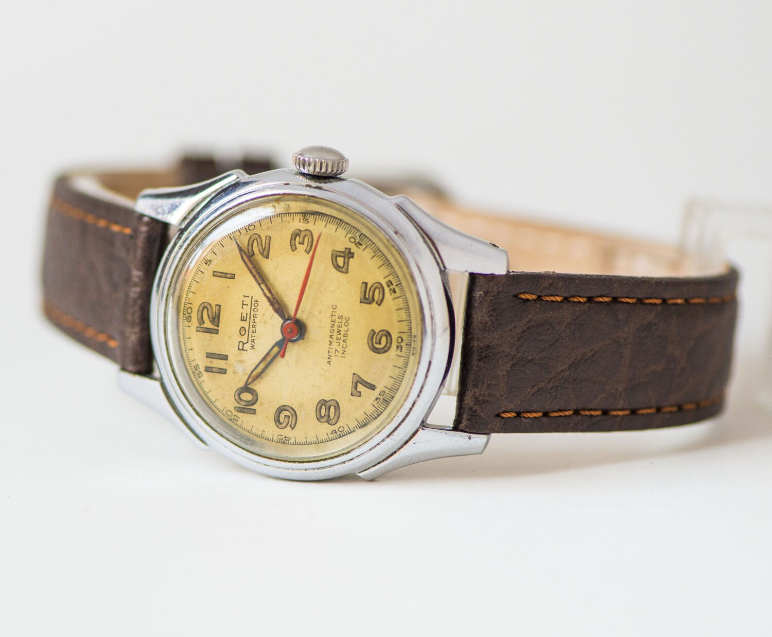 Mid century tomboy watch Roeti Swiss made mechanical gent