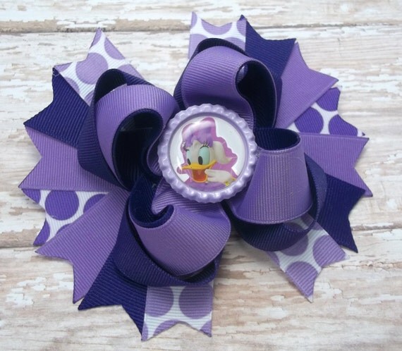 Purple Daisy Duck Hair Bow - Boutique Daisy Duck Hair Bow - Daisy Duck ...