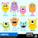 MONSTERS Digital Clipart Set Monsters Clip Art Photo