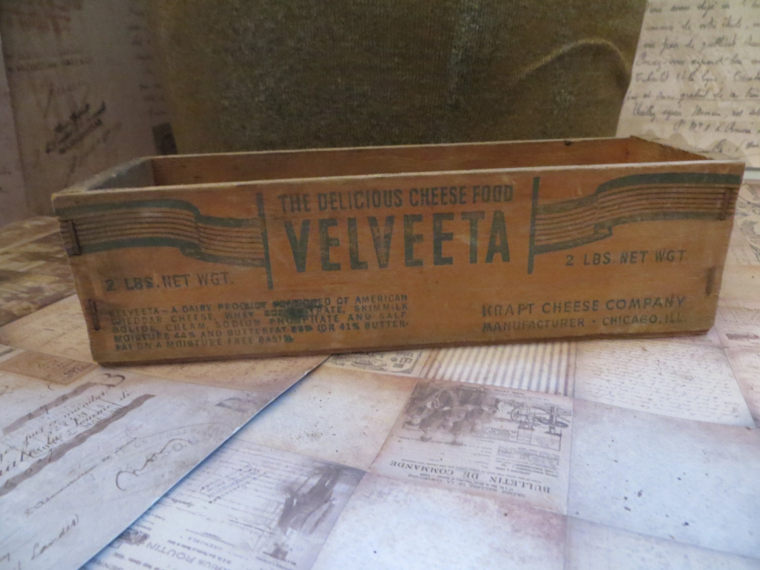 Vintage Cheese Box, Cheese Crate, Velveeta Cheese, Vintage Wooden Box ...