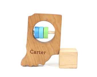 SOUTH CAROLINA State Baby Rattle™ Modern Wooden by BannorToys