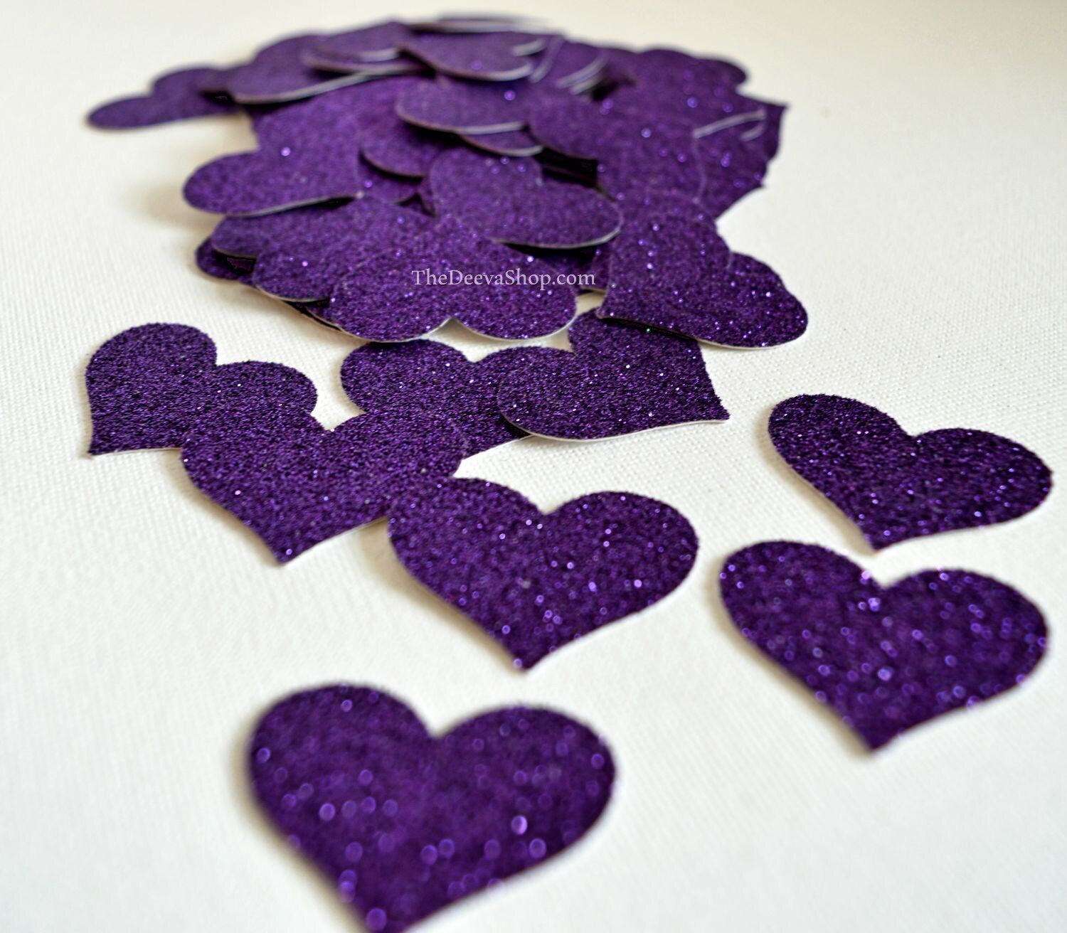Glitter Confetti Dark Purple Glitter Confetti Hearts