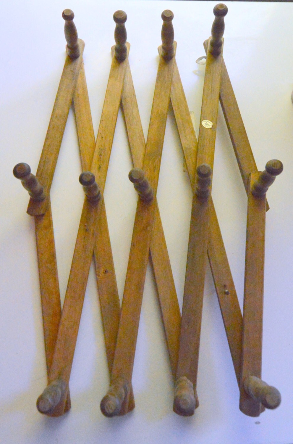 Vintage Accordion Expandable Peg Wall Rack Hand Crafted Lobeco – Haute ...