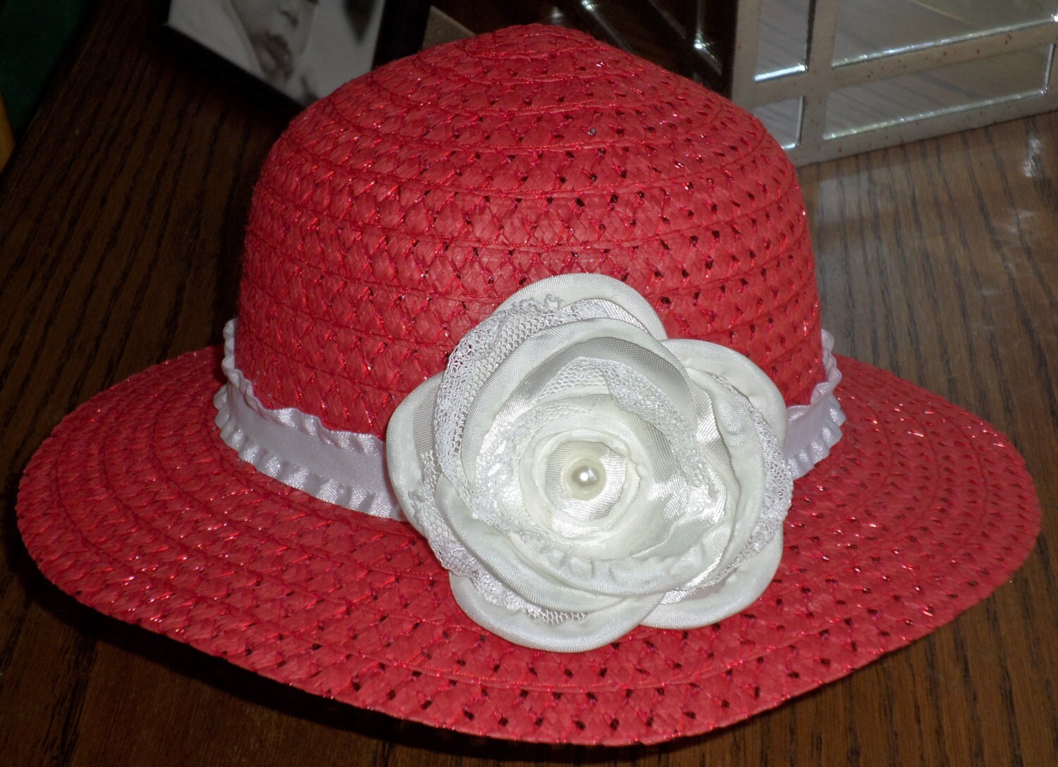 Hats for Toddler Girls Girls Red Straw Hat Pink Summer Hat
