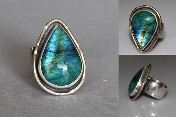 green labradorite ring blue labradorite ring natural