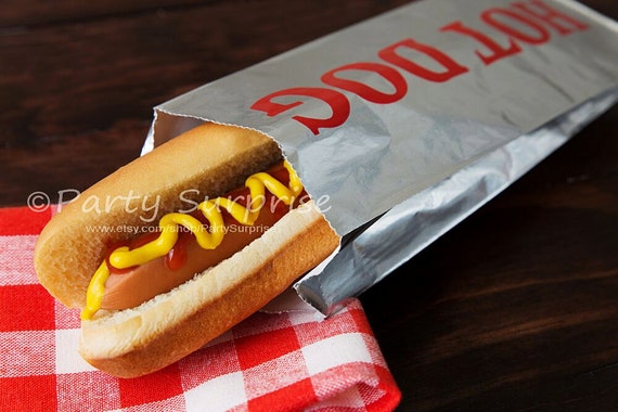 Hot Dog Wrappers Hot Dog Bags Silver Retro Food Hot Dog Wrappers ...