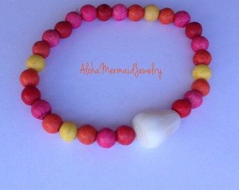 Gold Auger Shell BraceletWhite Conch Chain by AlohaMermaidJewelry