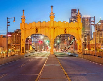Black and Gold Bridges Pittsburgh Triptych Various formats