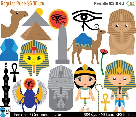 ON SALE Egypt Set Clipart Digital Clip Art Graphics by HaHaHaArt