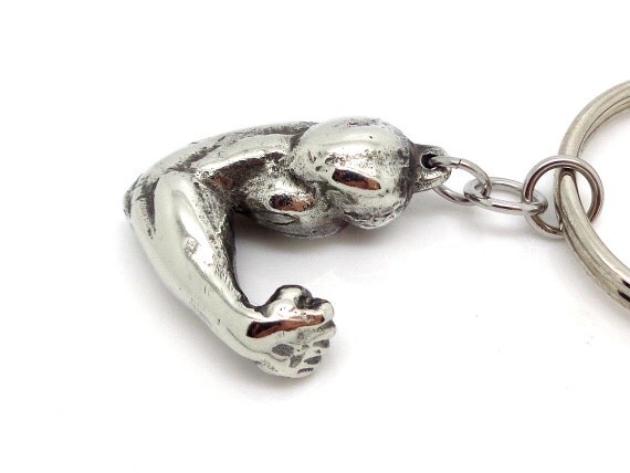 Human Biceps Charm Keychain Handmade Bodybuilder Key Chain in