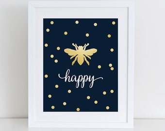 Happy art print | Etsy