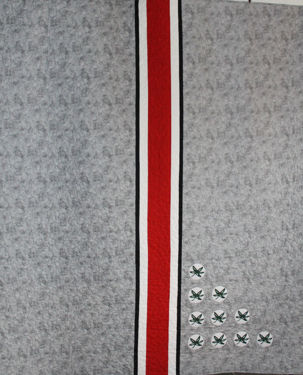 NCAA Ohio State Buckeyes Helmet Stripe Custom Quilt Extended