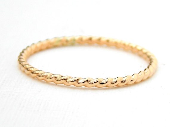 Gold-filled Simple Twisted Rope Ring: 14K by RitoOriginals on Etsy