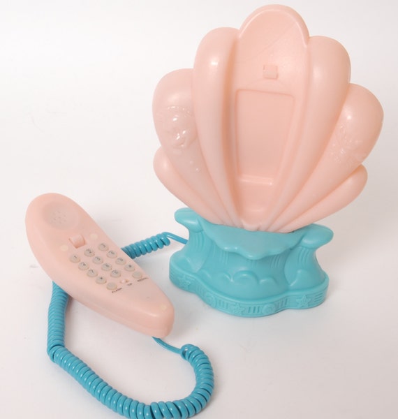 The Little Mermaid Telephone Land Line 90s Phone Seashell