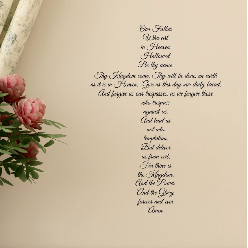 Prayer Decal Prayer Stickers The Lords Prayer Christian