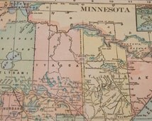 Popular items for old minnesota map on Etsy