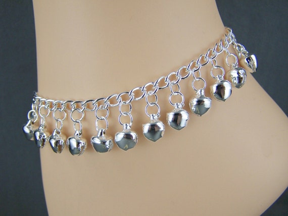 Jingle bells anklet ankle bracelet jewelry jingly bell silver
