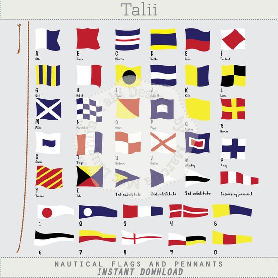 Nautical Flags and Pennants NAUTICAL CLIPART by HelloTalii on Etsy