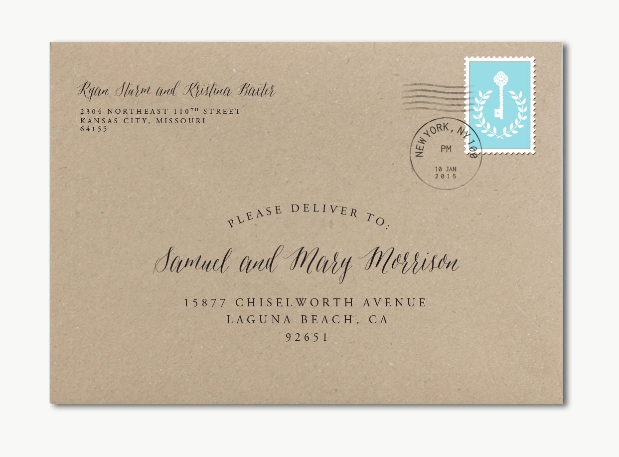 Envelope Template Address Template Printable Custom Etsy Addressing 