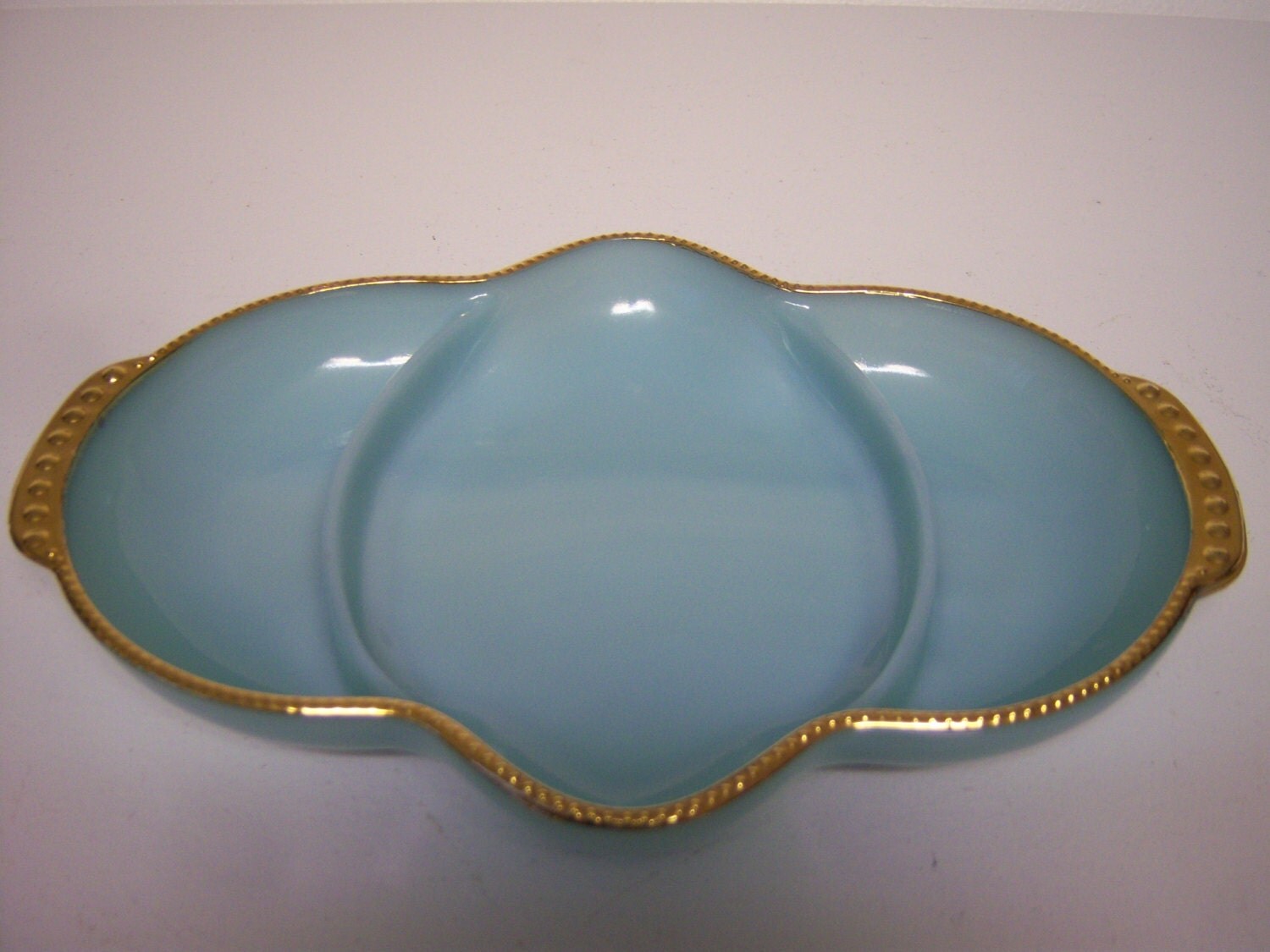 Vintage Fire King, Beautiful Turquoise Delphit Blue Dish, Divided ...