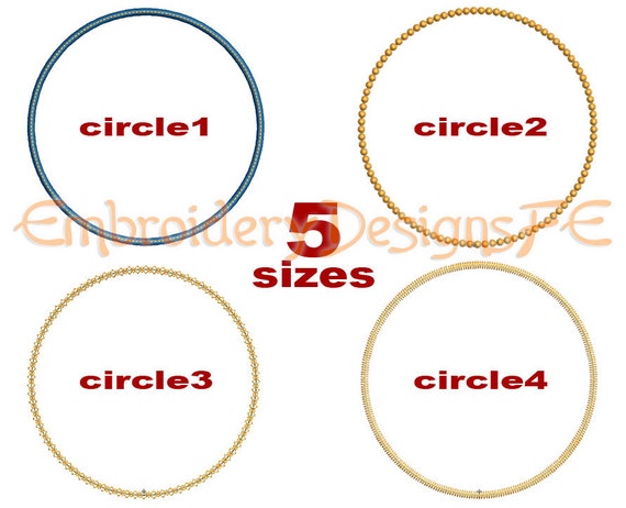 Circle Applique Design 5 sizes Machine by EmbroideryDesignsFE