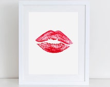Popular items for lip wall art on Etsy