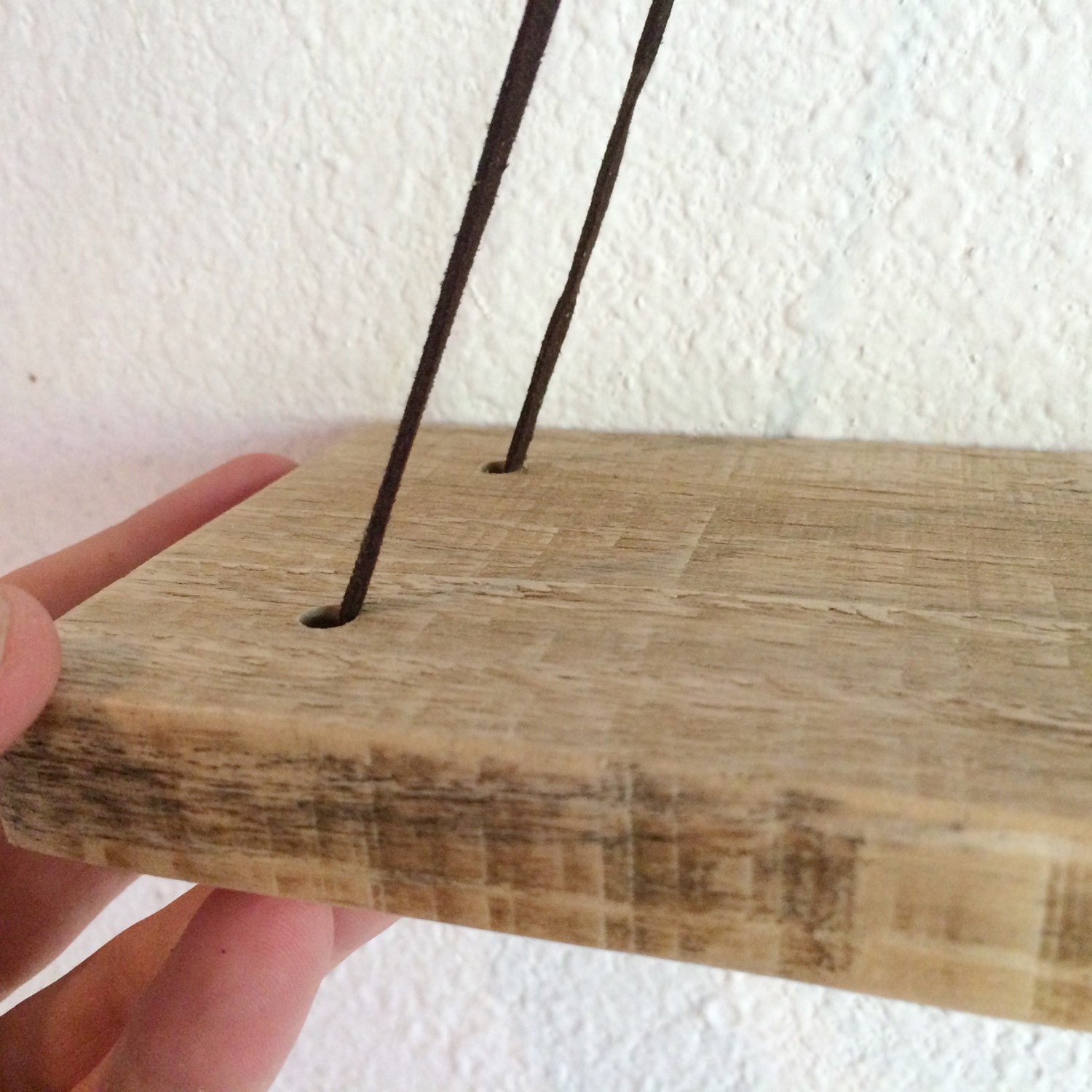 Swing Shelf Reclaimed Wood Shelf Wood and Leather Urban