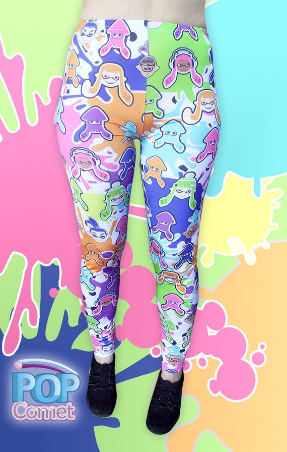 Splatoon Inspired Leggings Inkling leggings Squid Kid by PopComet