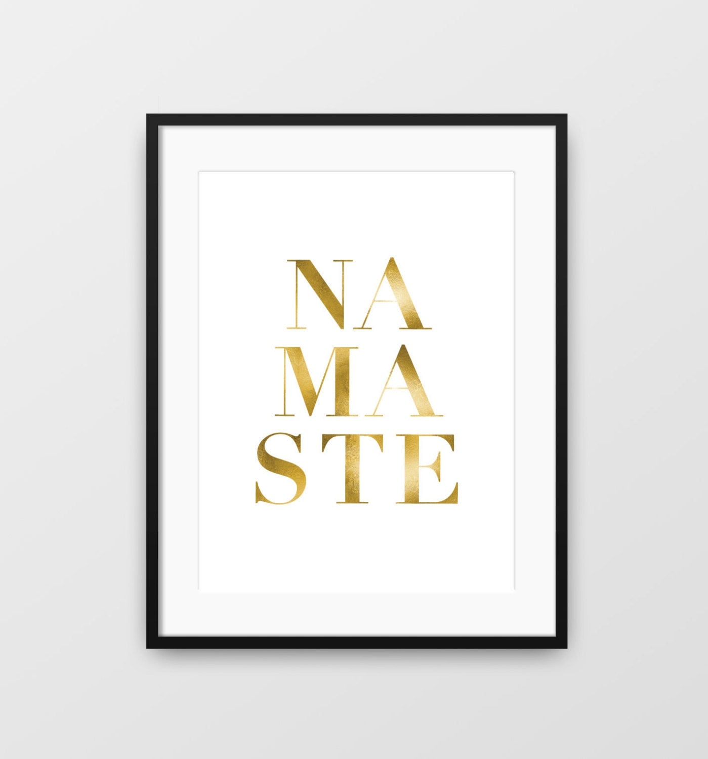 Namaste Wall Art Namaste Print Gold Print Printable Wall