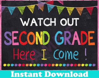Items similar to First Day of 2nd Grade Sign - 1st Day of School ...