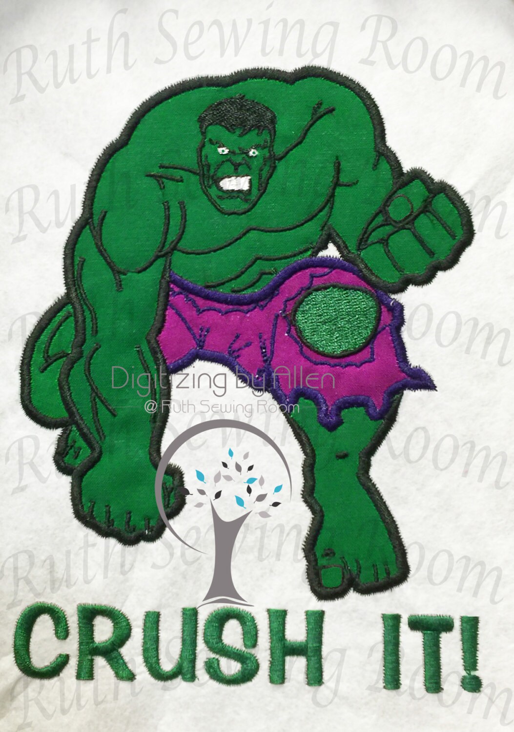 Hulk Crush It Applique Avenger Applique Embroidery Design