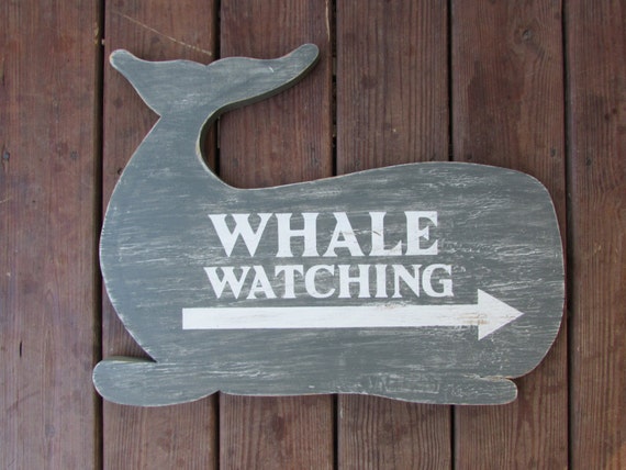 Whale Watching Sign. Wood Whale Sign. Handmade Nautical sign.