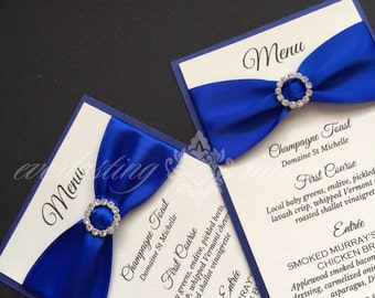Royal blue menu | Etsy