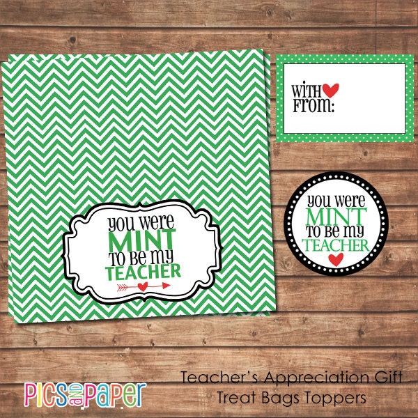 Back to School Teacher's gift You were Mint to be by PicsandPaper