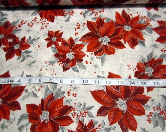 Poinsettia fabric | Etsy