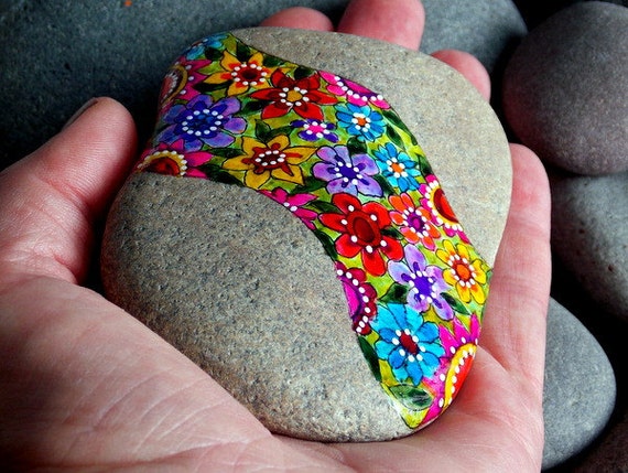 Wildflowers / meadow / flower child / hippie / painted rocks