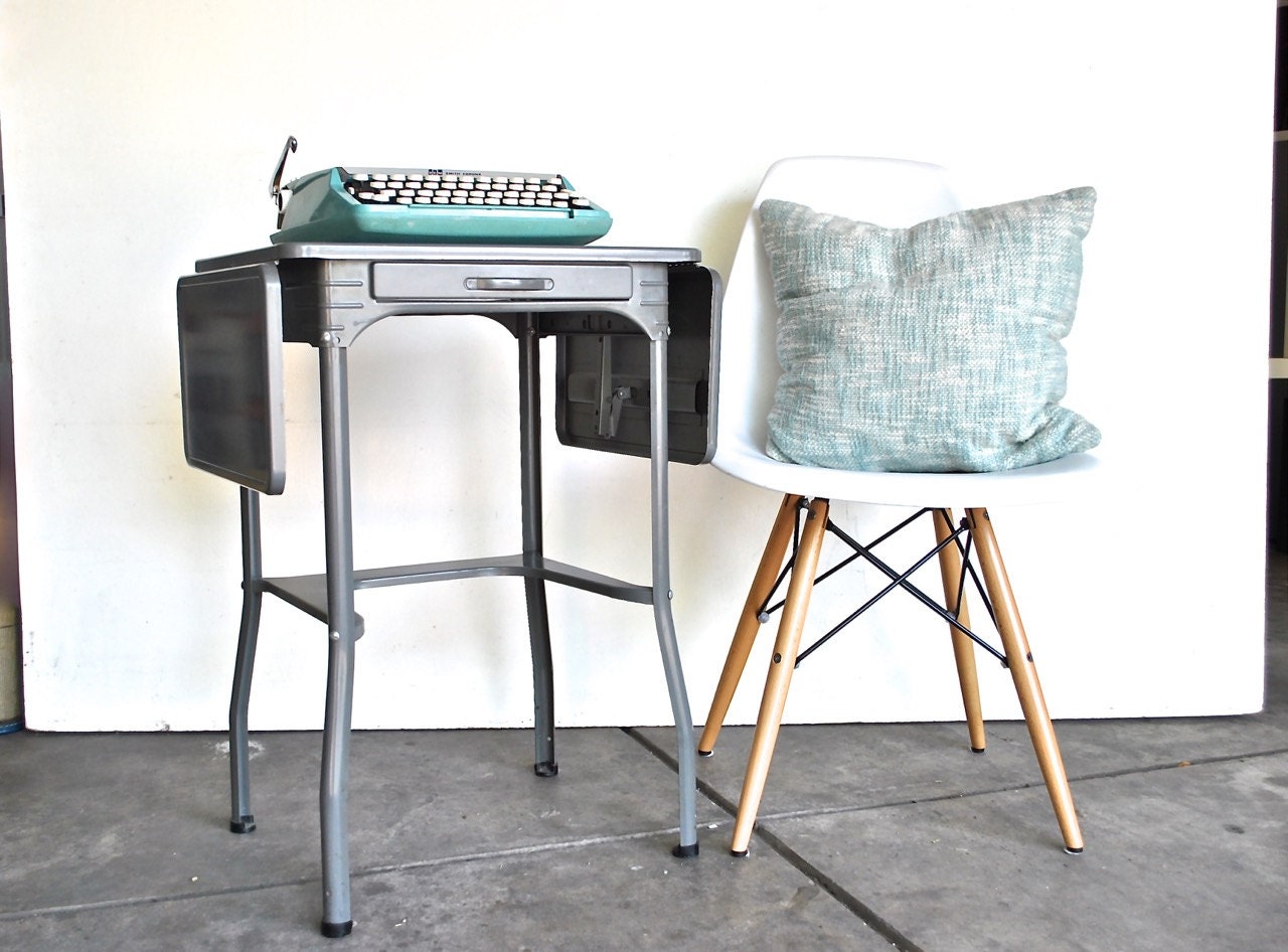 Industrial Metal Typewriter Table | Vintage Metal Side Table | Modern ...