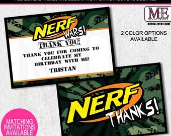 Nerf thank you card | Etsy