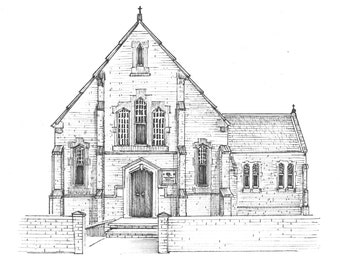 Home drawn in Ink Fraternity house Sorority house