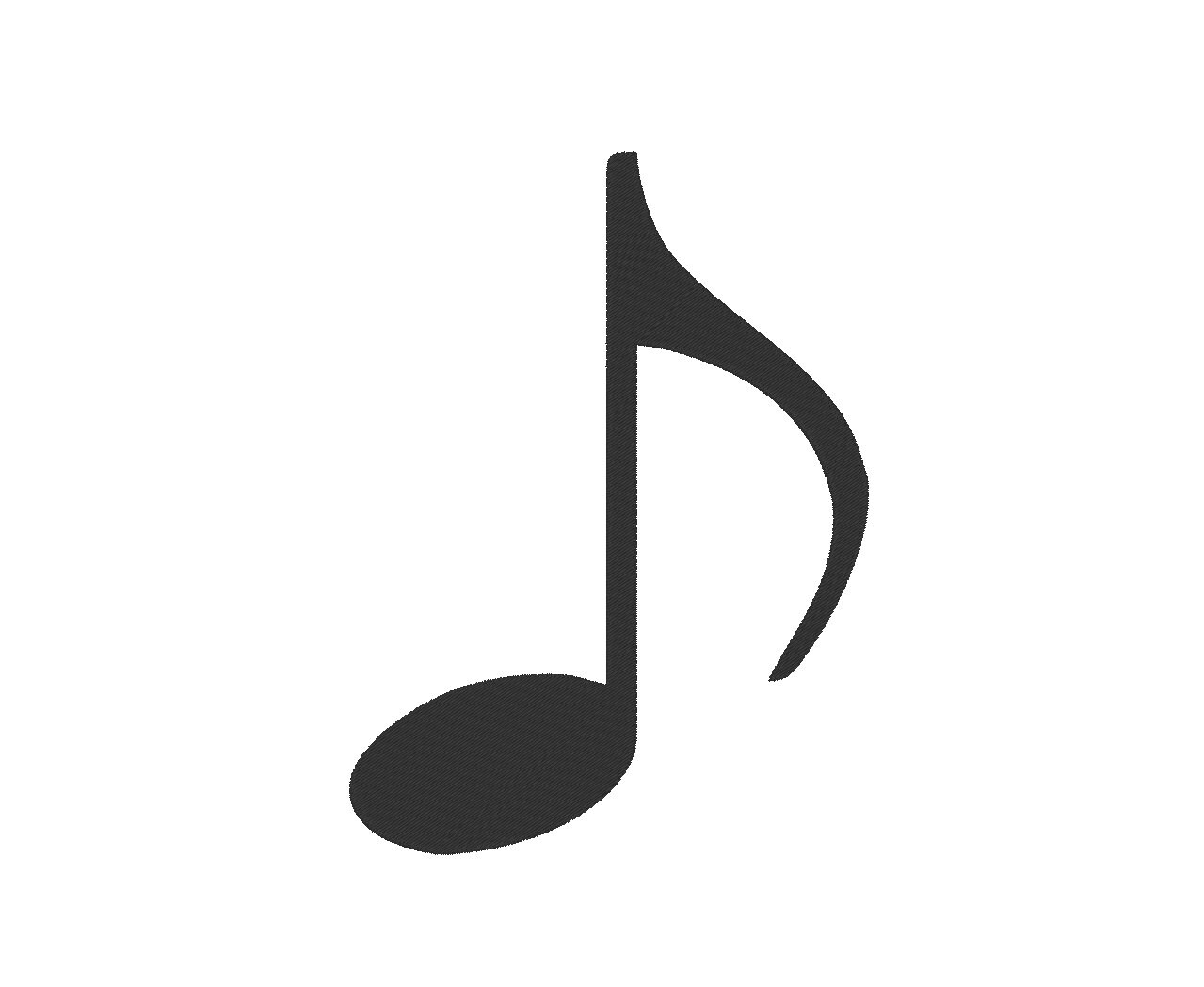 12 SIZES 8th Note Eighth Note Embroidery Machine Design