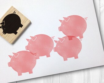 Pig rubber stamp | Etsy