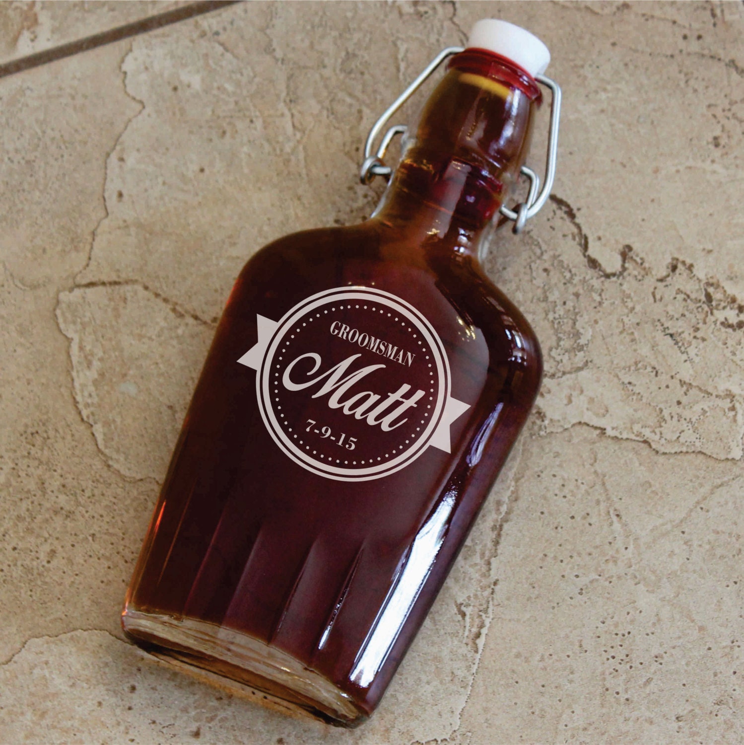 Engraved Glass Flask Personalized Flask by MyPersonalMemories
