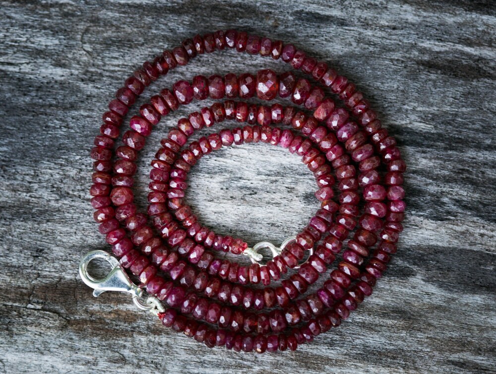 Ruby necklace Natural Ruby micro facet Necklace Ruby
