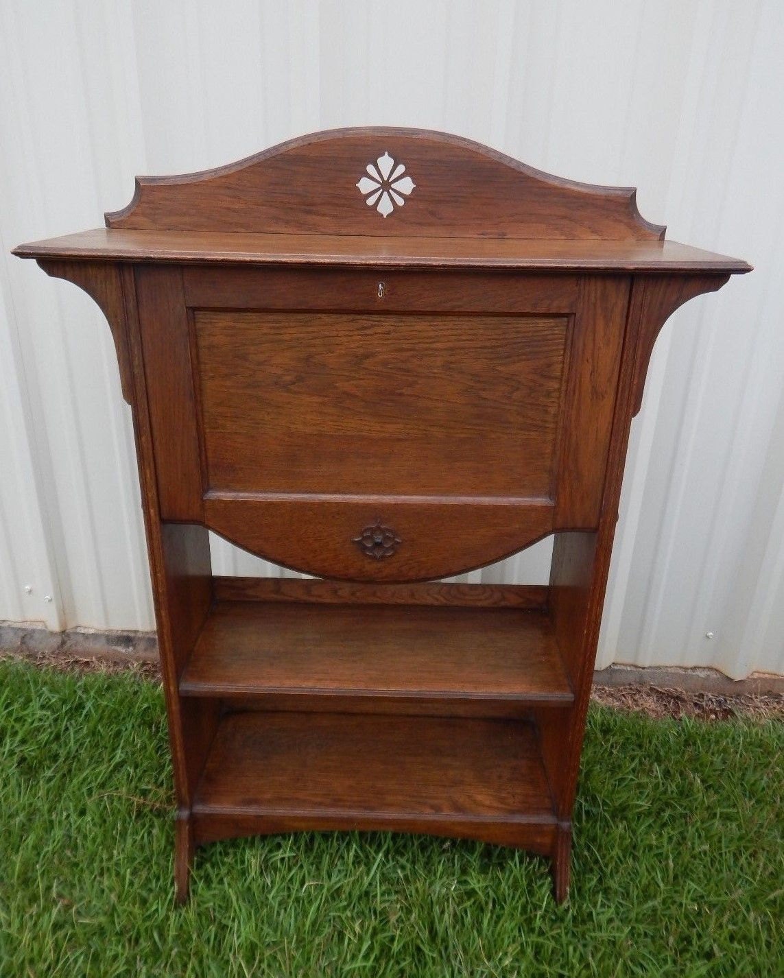 great antique oak narrow secretary bookcase – Haute Juice