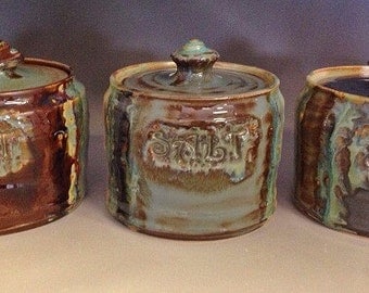 Pottery by Jessie ceramic canisters & serving by PotterybyJessie
