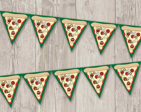 Pizza Party Banner Pizza Slices Printable