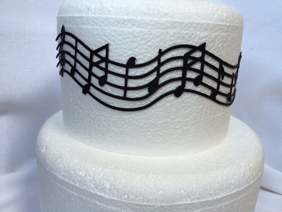 cake lace 2 strip 7 Musical Notes on a staff by InscribingLives
