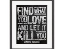 Popular items for bukowski quote on Etsy