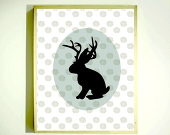 Jackalope print | Etsy